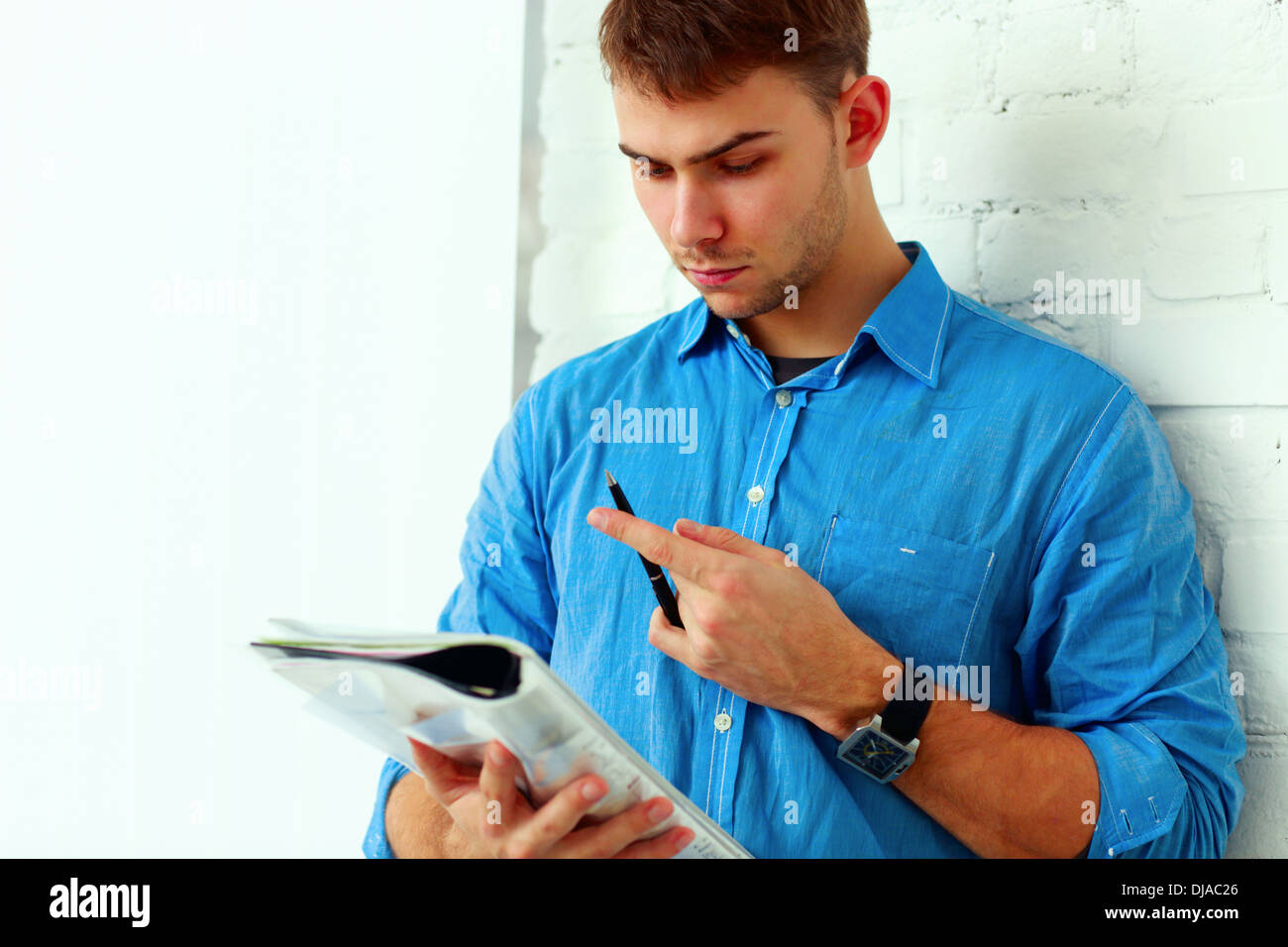 Pensive young man study hi-res stock photography and images - Alamy