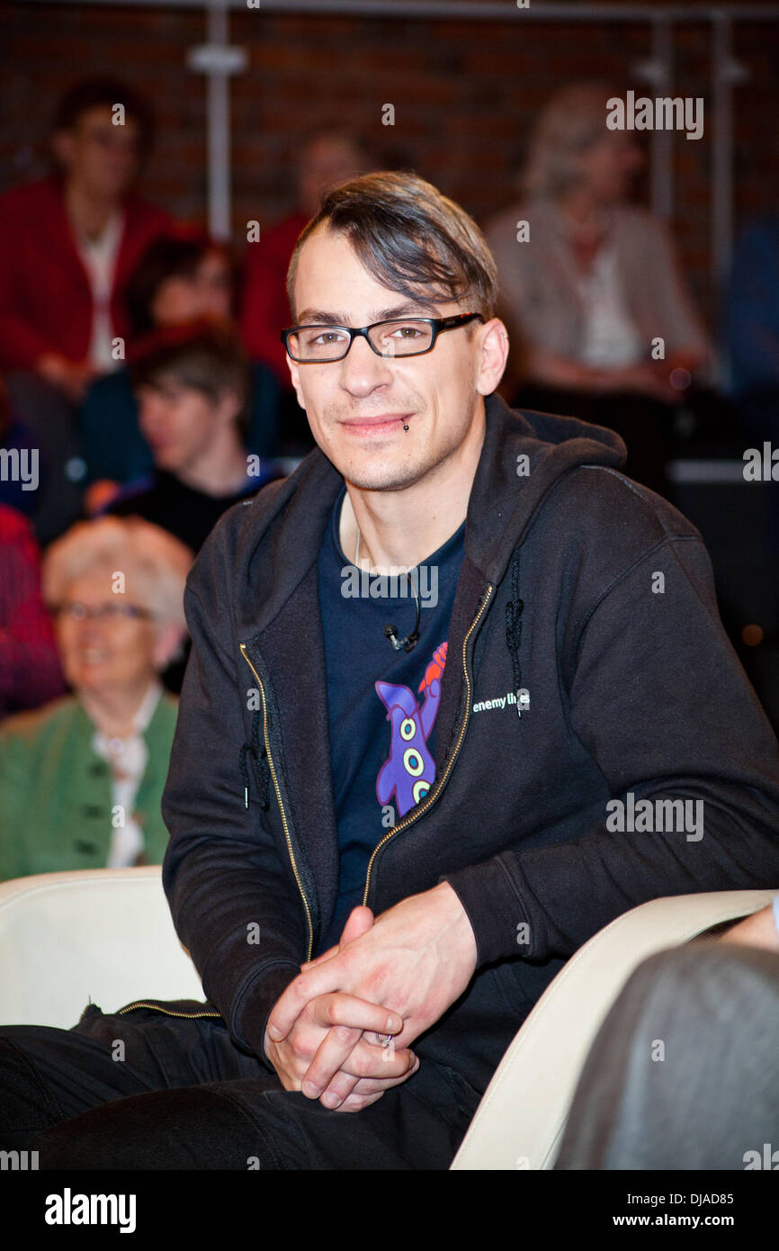 Stephan Urbach on German ZDF TV talkshow 'Markus Lanz' at Stahltwiete ...