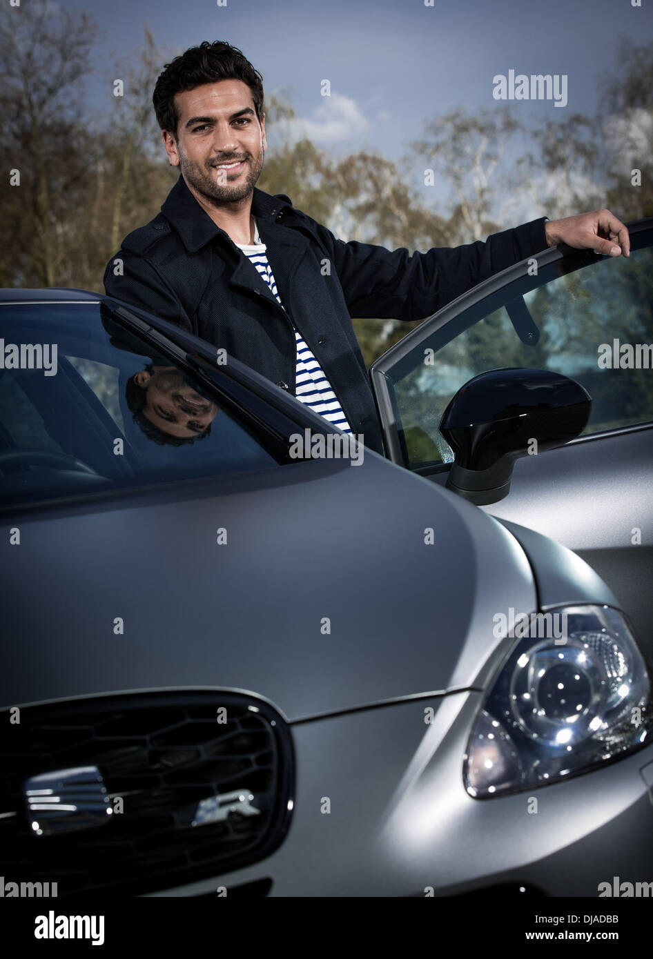 Seat brand ambassador Elyas M'Barek posing outside Raj Mahal hotel with ...