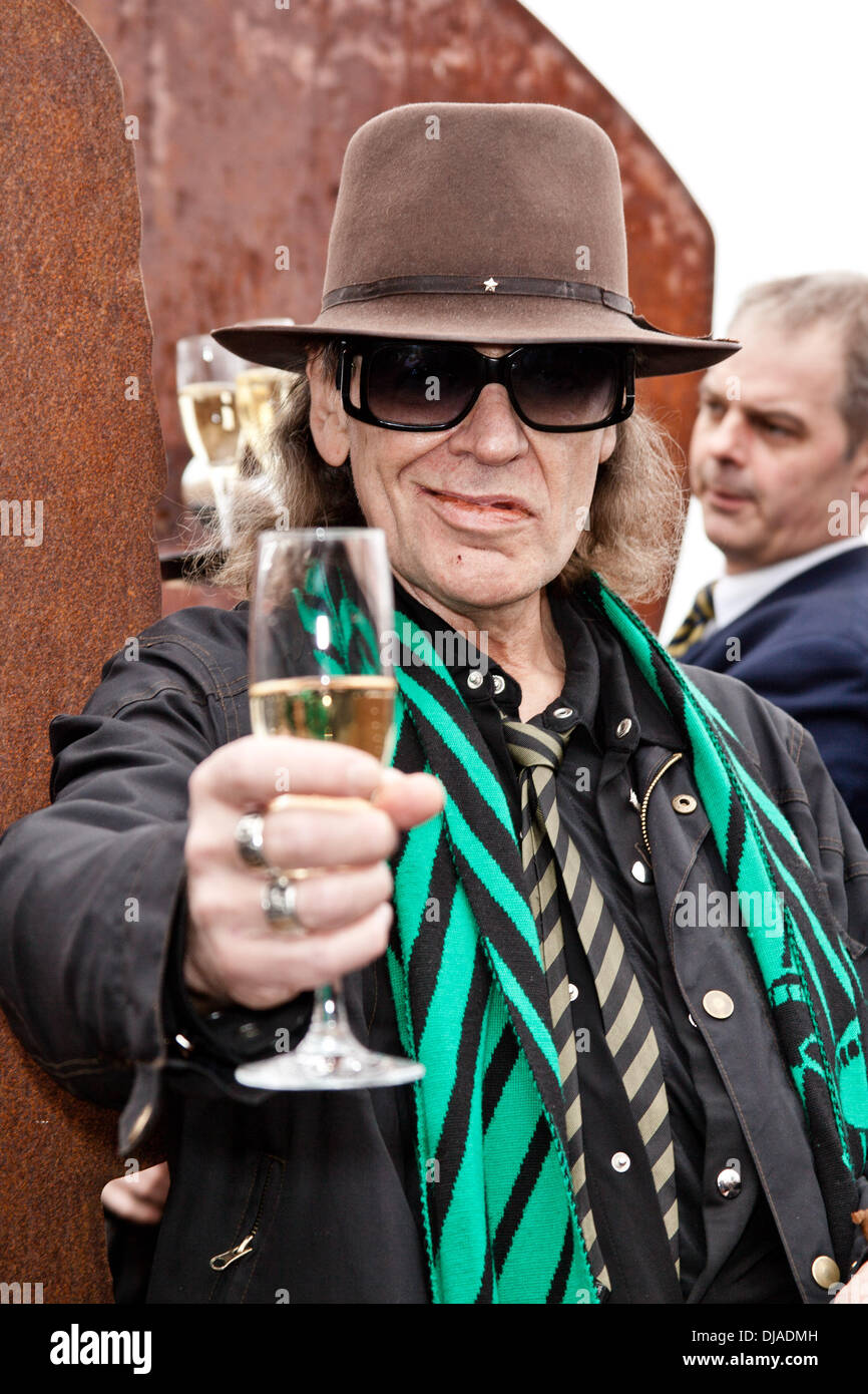 Udo Lindenberg at the unveiling of an Udo Lindenberg sculpture at ...