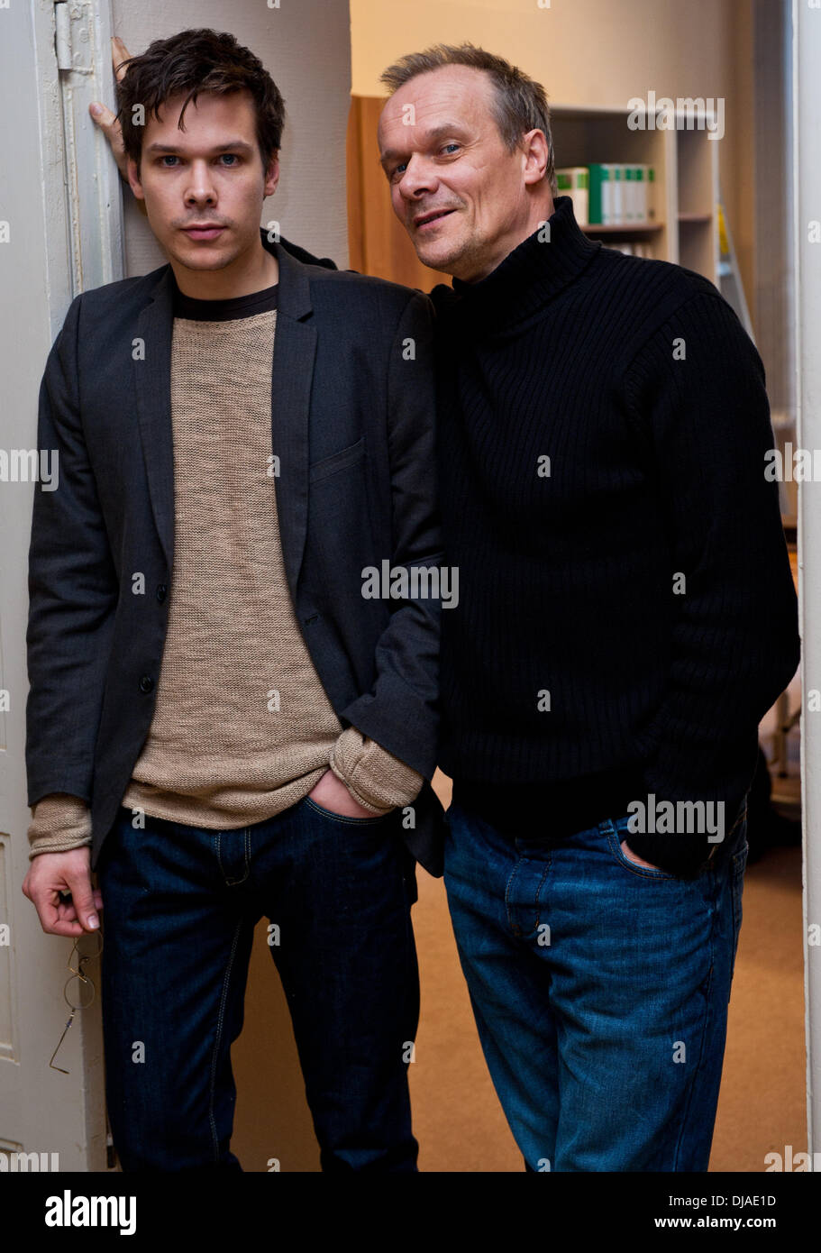 Jakob Walser and Edgar Selge on the set of German rbb TV crime series ...