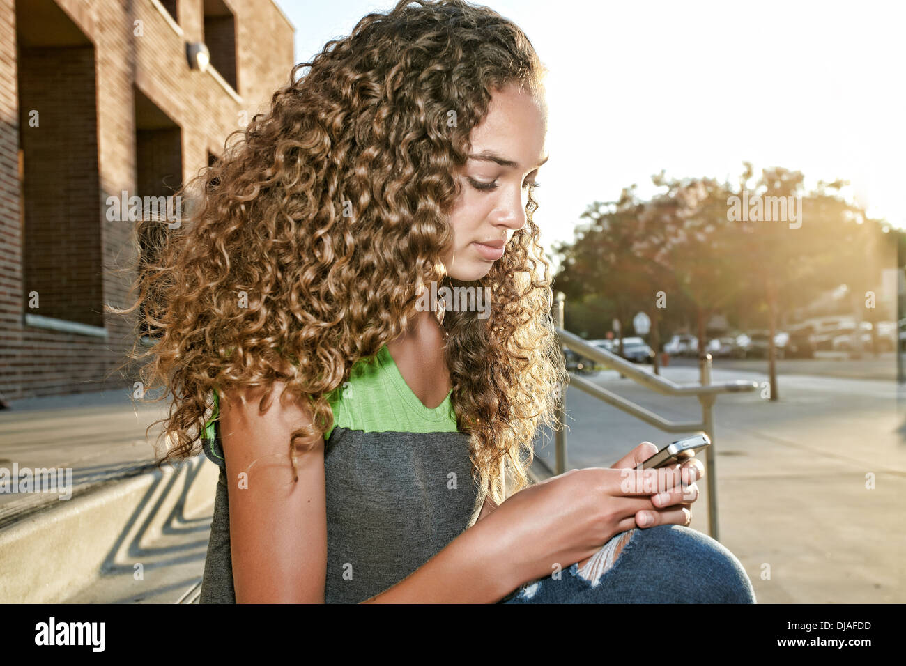 Mixed race person girl 12 curly hi-res stock photography and images - Alamy