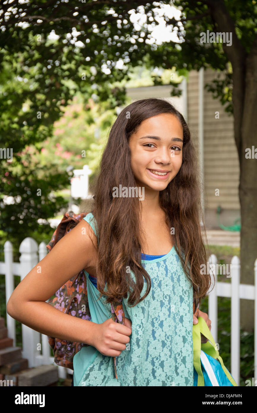Mixed race girl smiling Stock Photo - Alamy