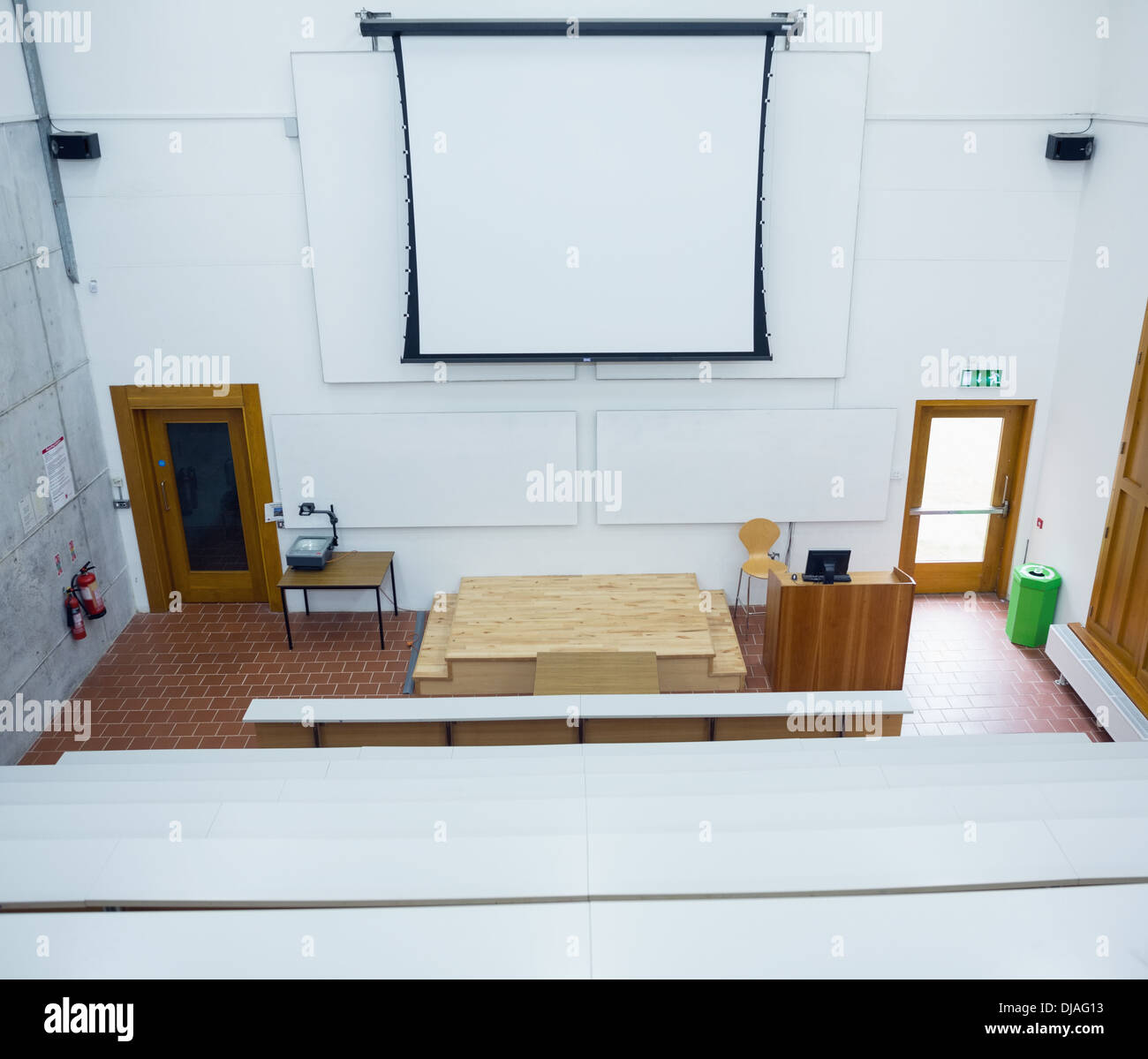 Projection screen in the lecture hall Stock Photo - Alamy