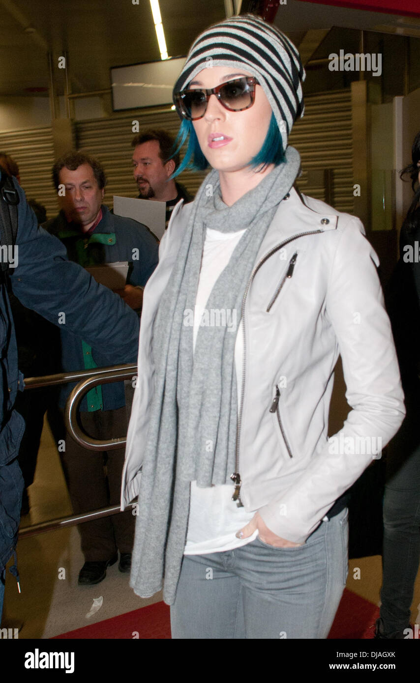 Katy Perry arriving at Tegel airport on a flight from Paris. Berlin ...