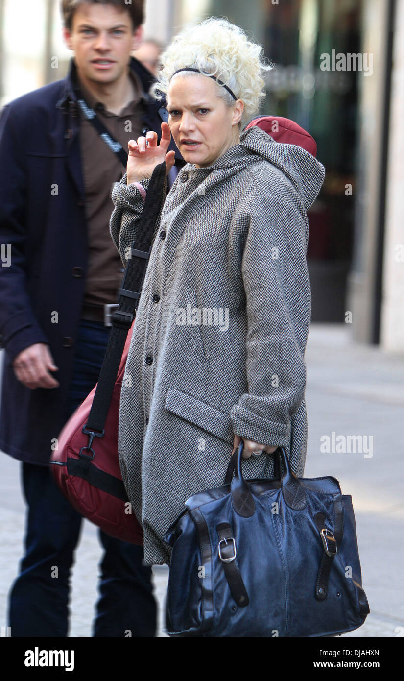 Ina Mueller leaving her hotel. Berlin, Germany - 22.03.2012 Stock Photo ...