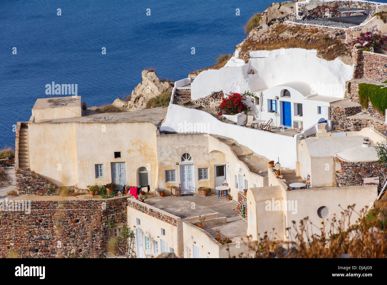 Beautiful Oia village in Santorini island Greece, building details ...