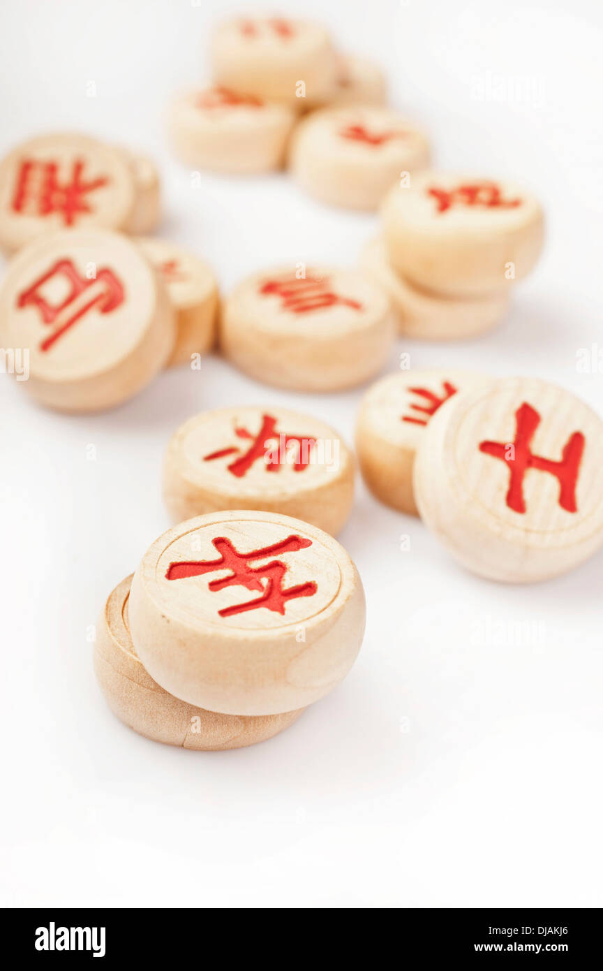 Chinese chess or Xiangqi pieces Stock Photo - Alamy