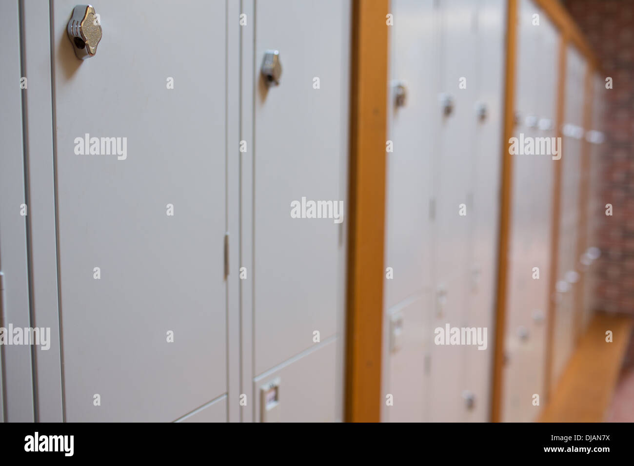 Closed lockers in a row at the college Stock Photo - Alamy