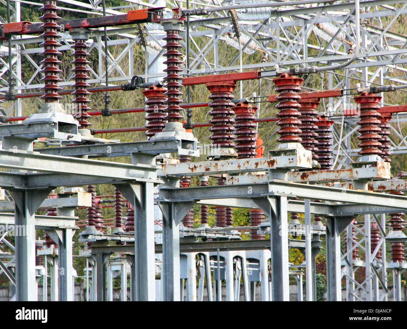 huge electrical switches of a major electricity power station Stock ...