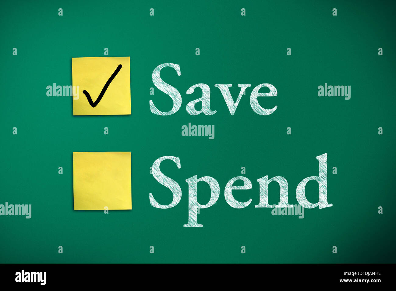 save text on chalk board with post it Stock Photo - Alamy