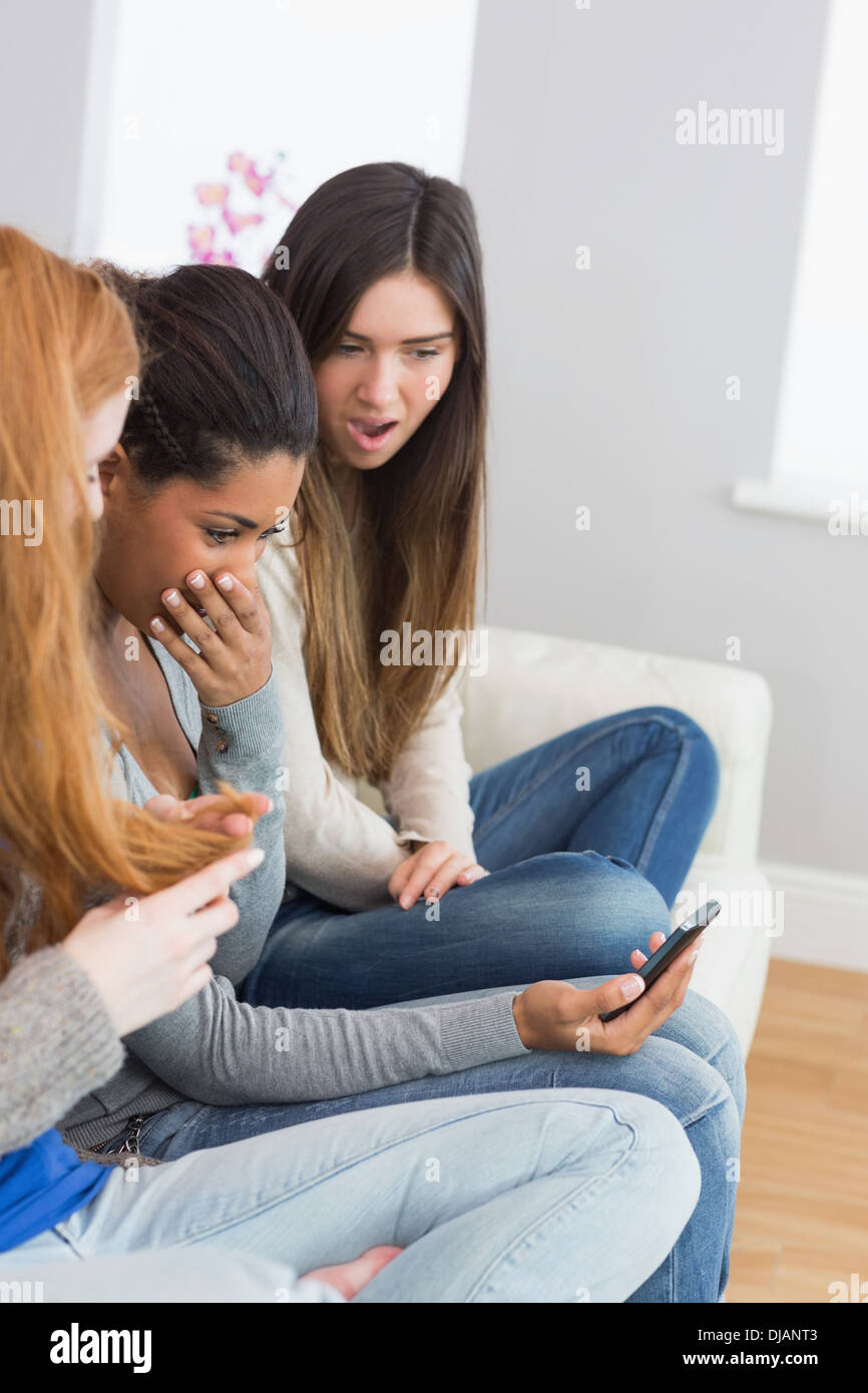 Woman shocked looking down hi-res stock photography and images - Alamy