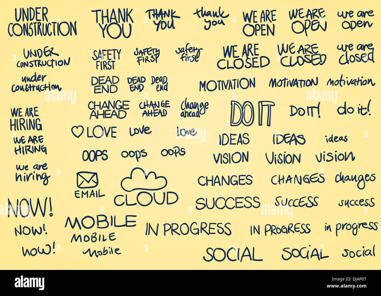 Text Doodle Sketch Stock Photo - Alamy