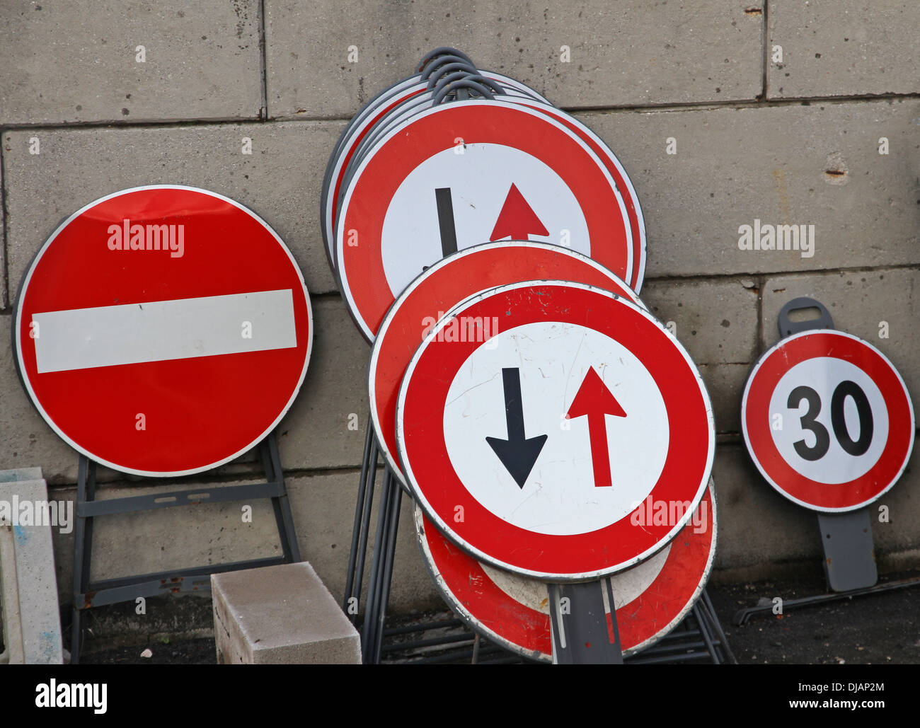 prohibition road sign in stock ready to be used in road site Stock ...