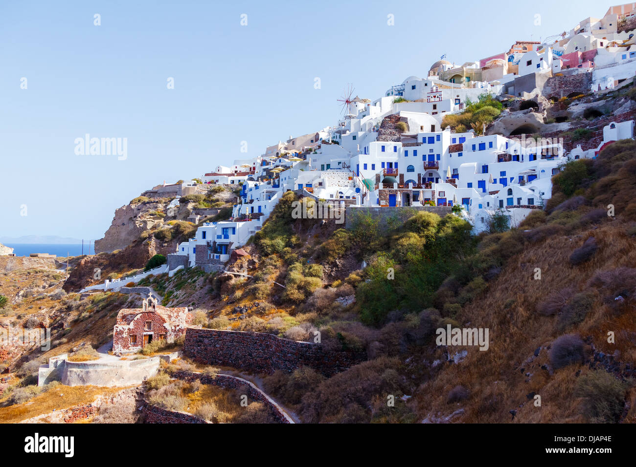 Beautiful Oia village in Santorini island Greece, building details ...