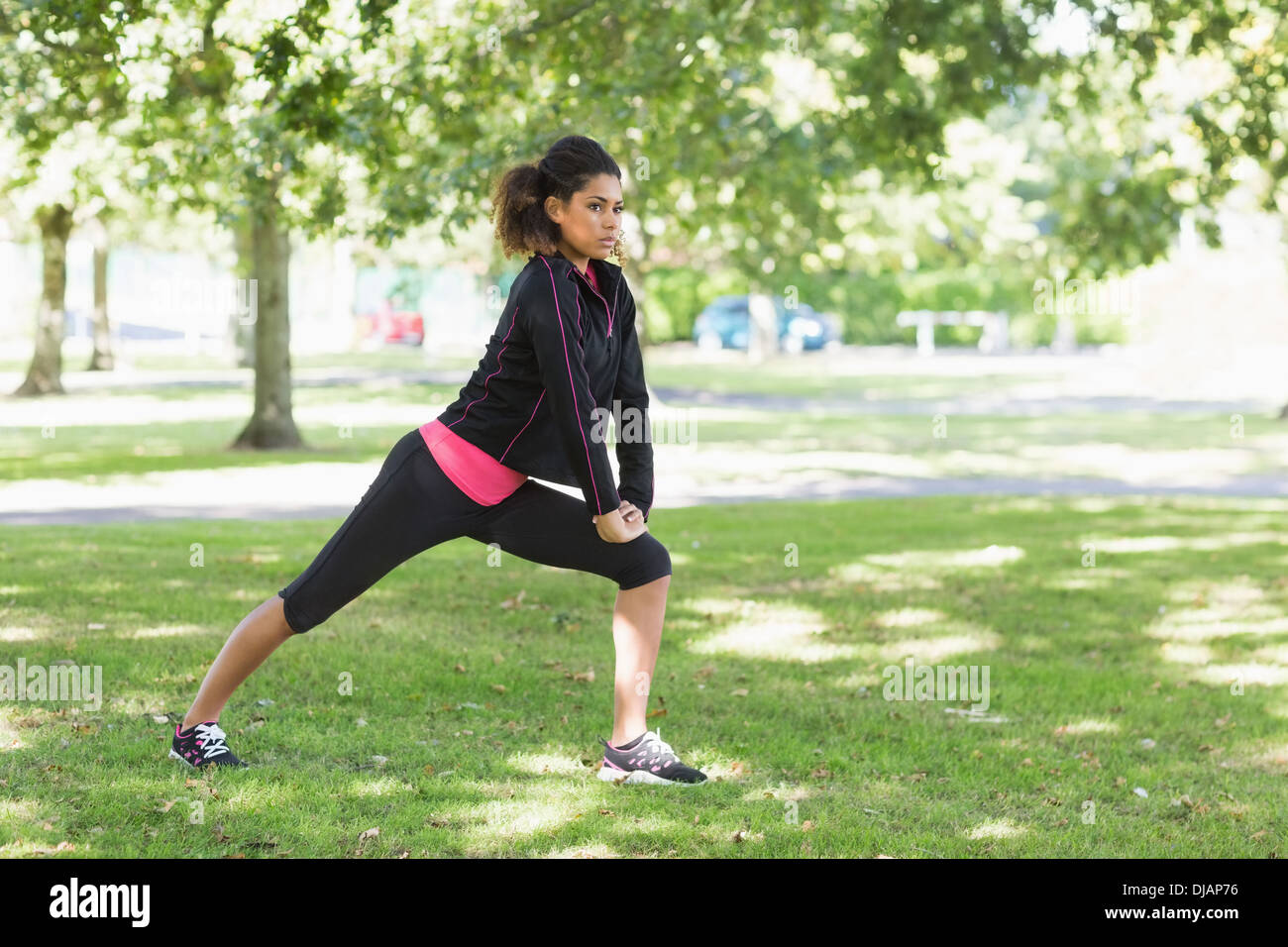 Woman doing stretching exercise hands hi-res stock photography and ...
