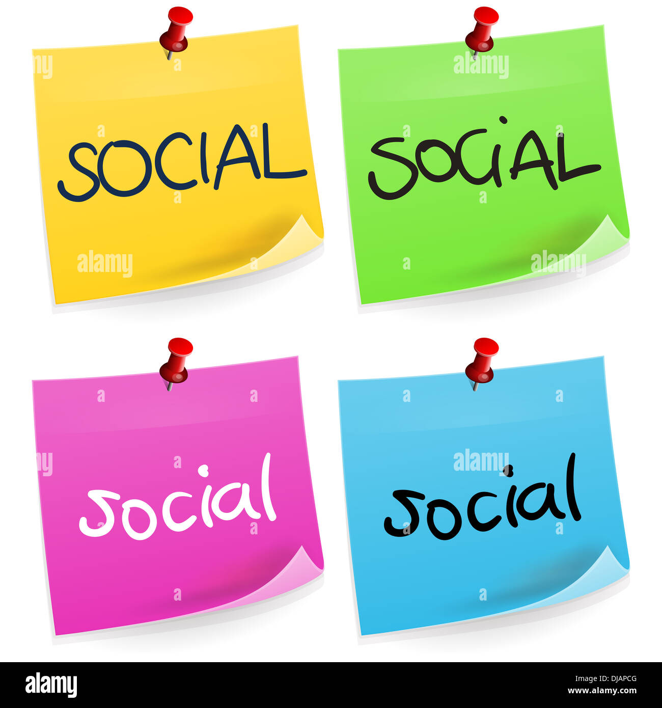 Social Sticky Note Stock Photo - Alamy
