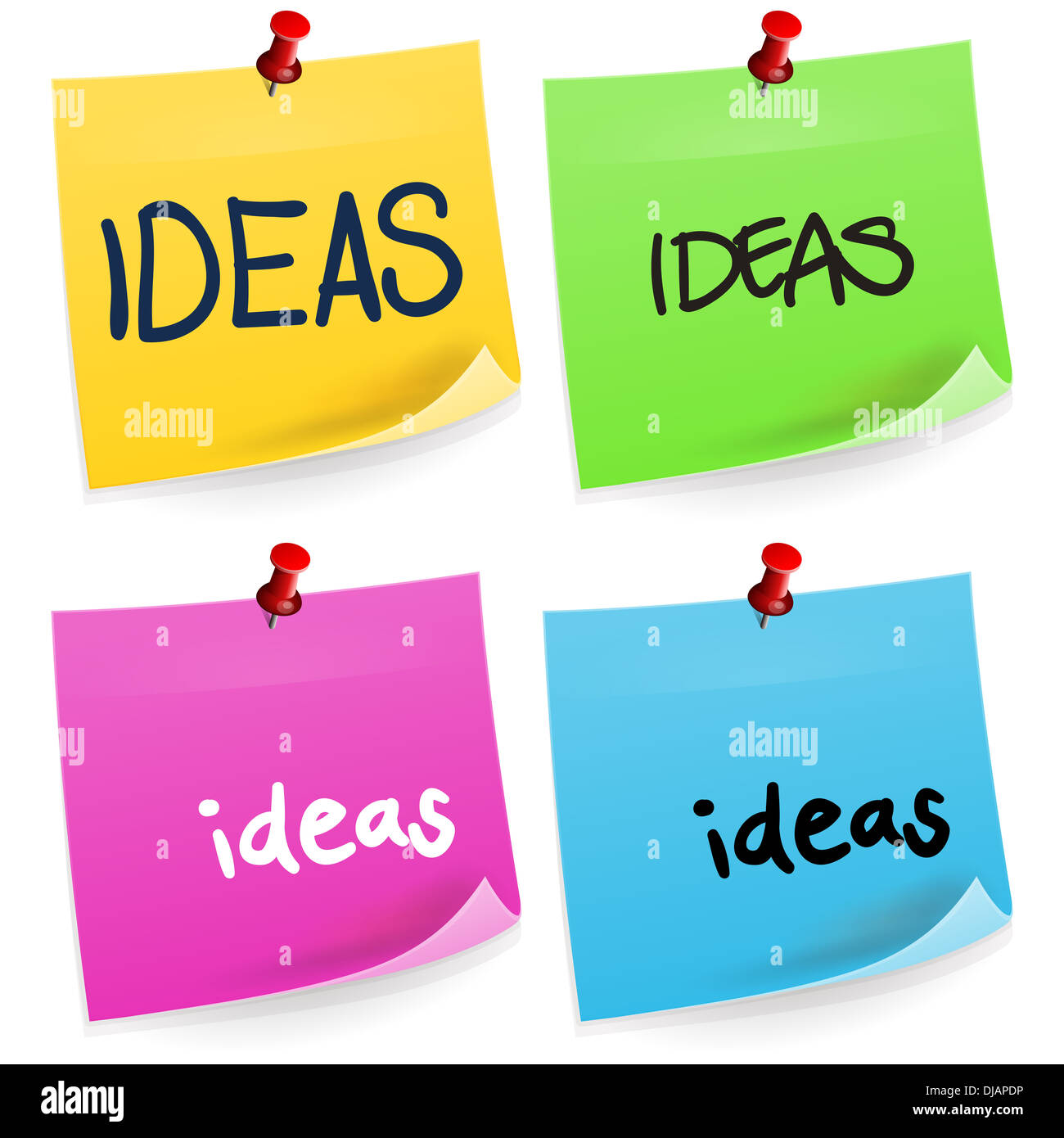 Ideas Sticky Note Stock Photo - Alamy