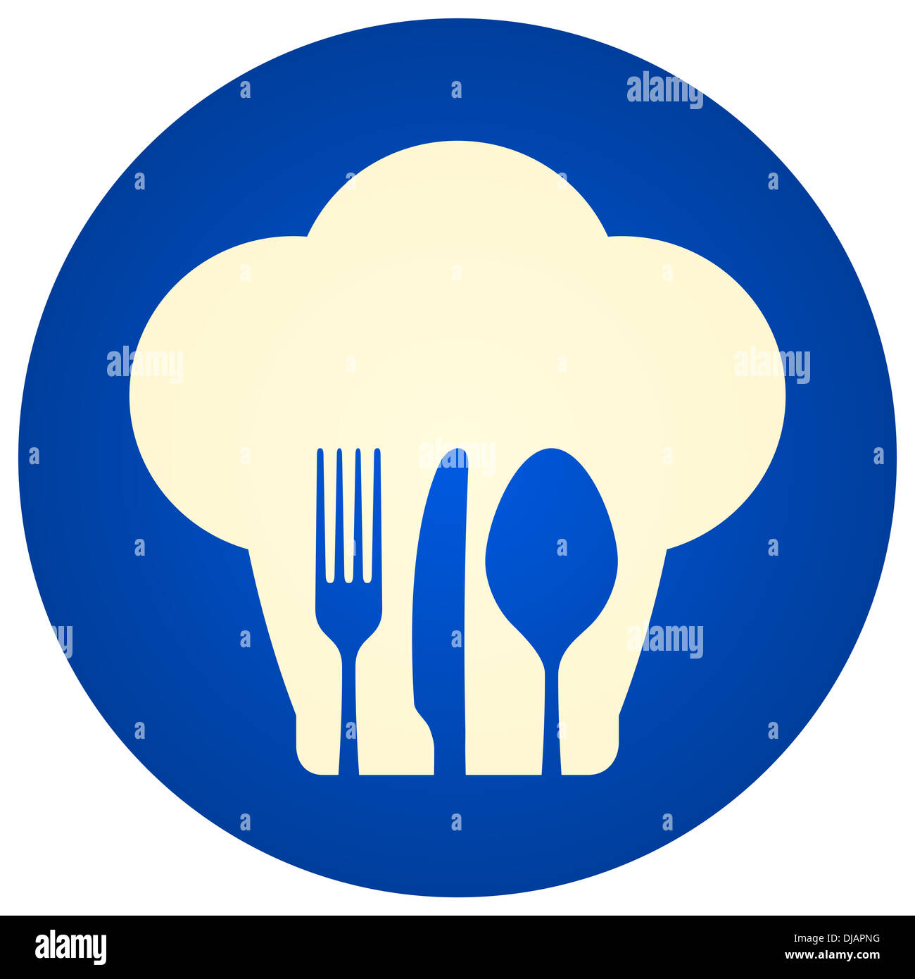 Blue Chef Hat Symbol Stock Photo - Alamy