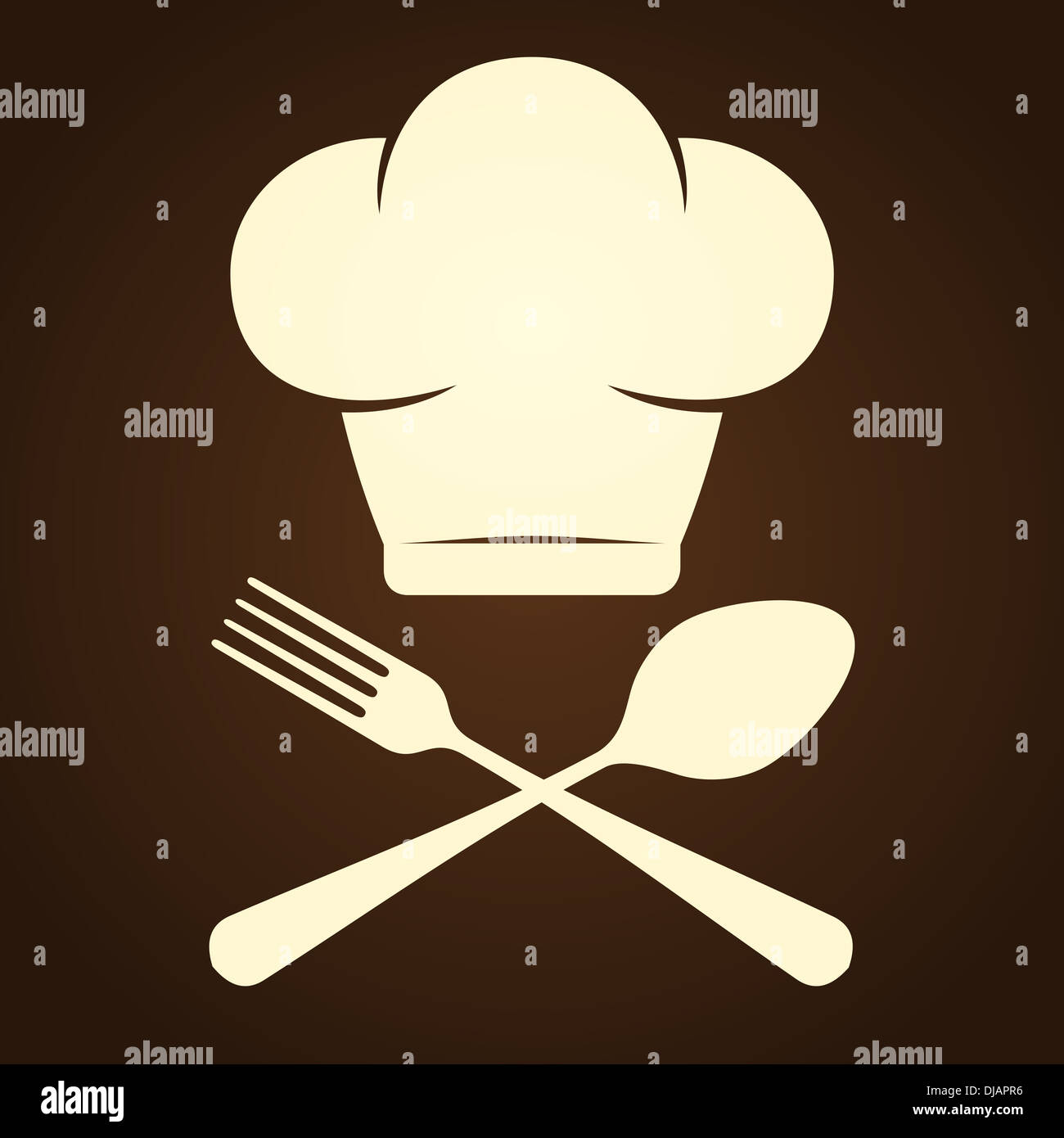 Chef Symbol and Cutlery Stock Photo - Alamy