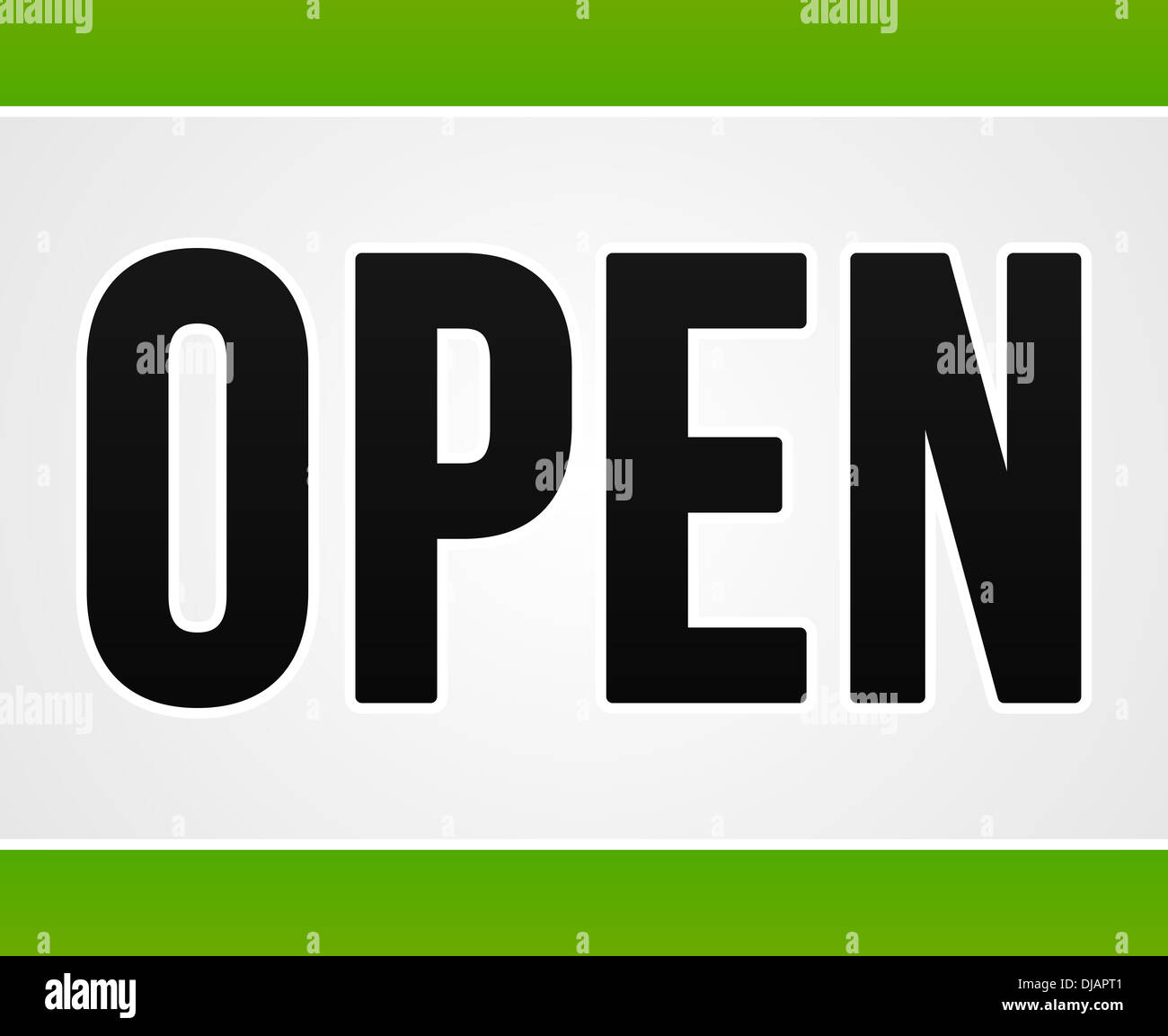 Green Open Sign Stock Photo - Alamy