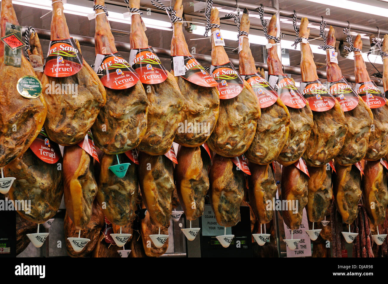 Ham food hang hanging jamon serrano hi-res stock photography and images ...