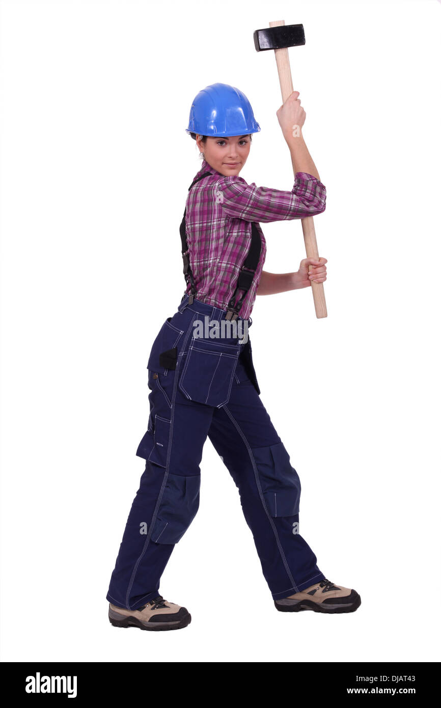 Woman sledge construction hi-res stock photography and images - Alamy