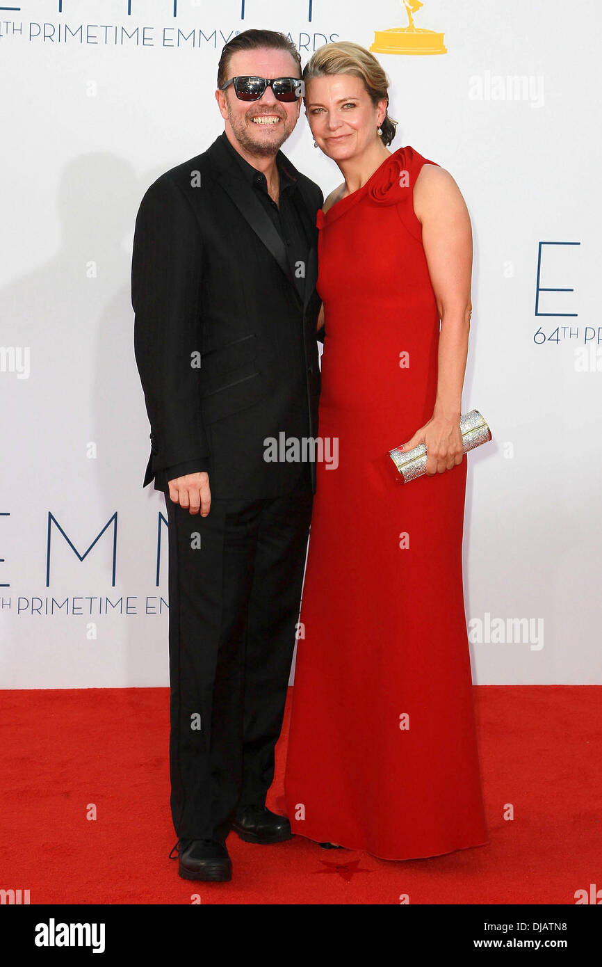 Ricky Gervais and Jane Fallon 64th Annual Primetime Emmy Awards, held ...