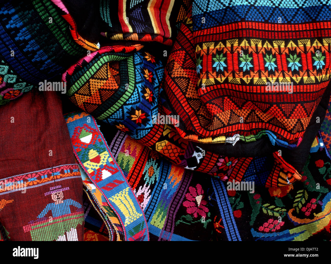 Guatemalan textiles available on the streets of Guatemala Stock Photo ...
