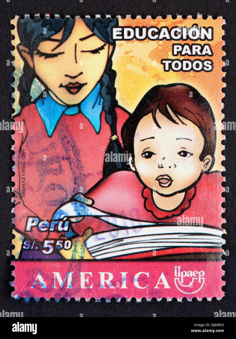 Peruvian postage stamp Stock Photo - Alamy