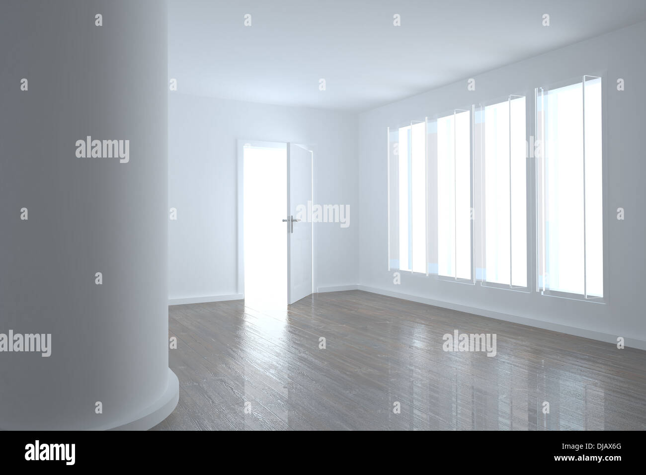 Bright room with windows Stock Photo - Alamy