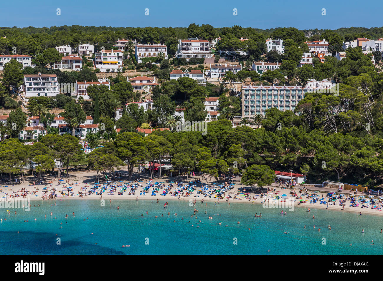 Beach in the bay of Cala Galdana, Menorca, Balearic Islands, Spain ...