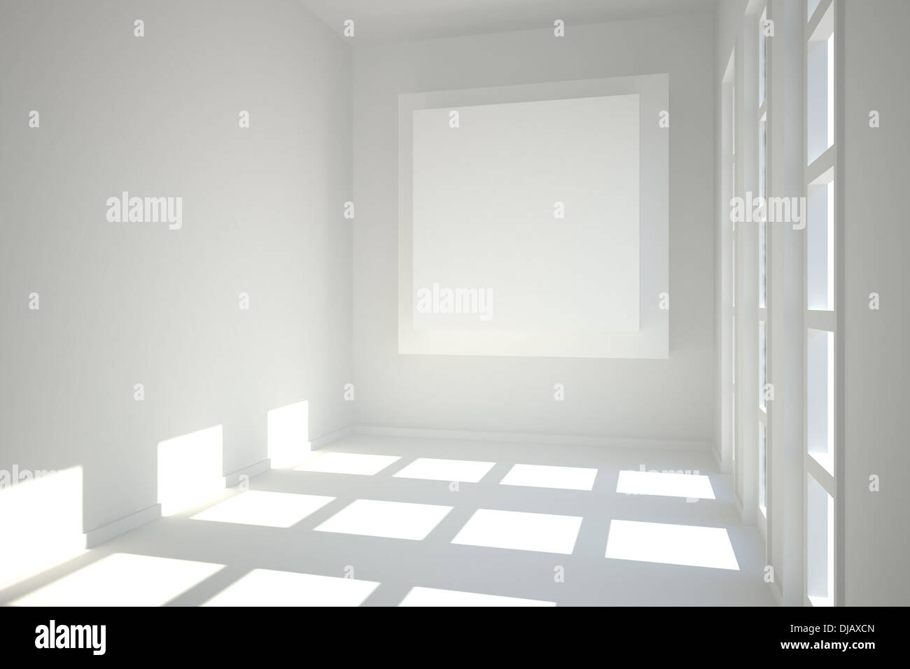 White room with square at wall Stock Photo - Alamy