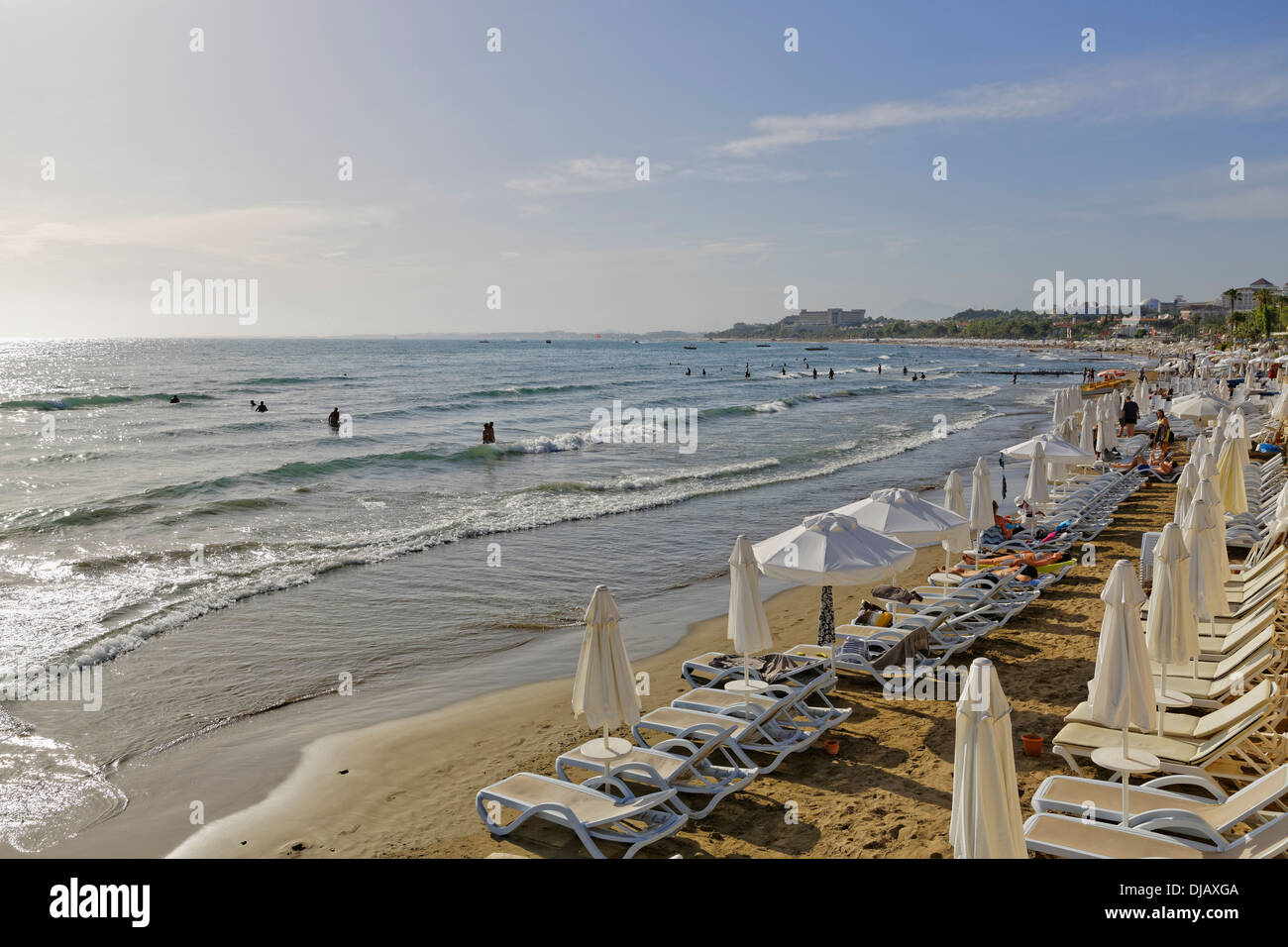 Beach in Side, Pamphylia, Turkish Riviera, Antalya Province, Turkey ...