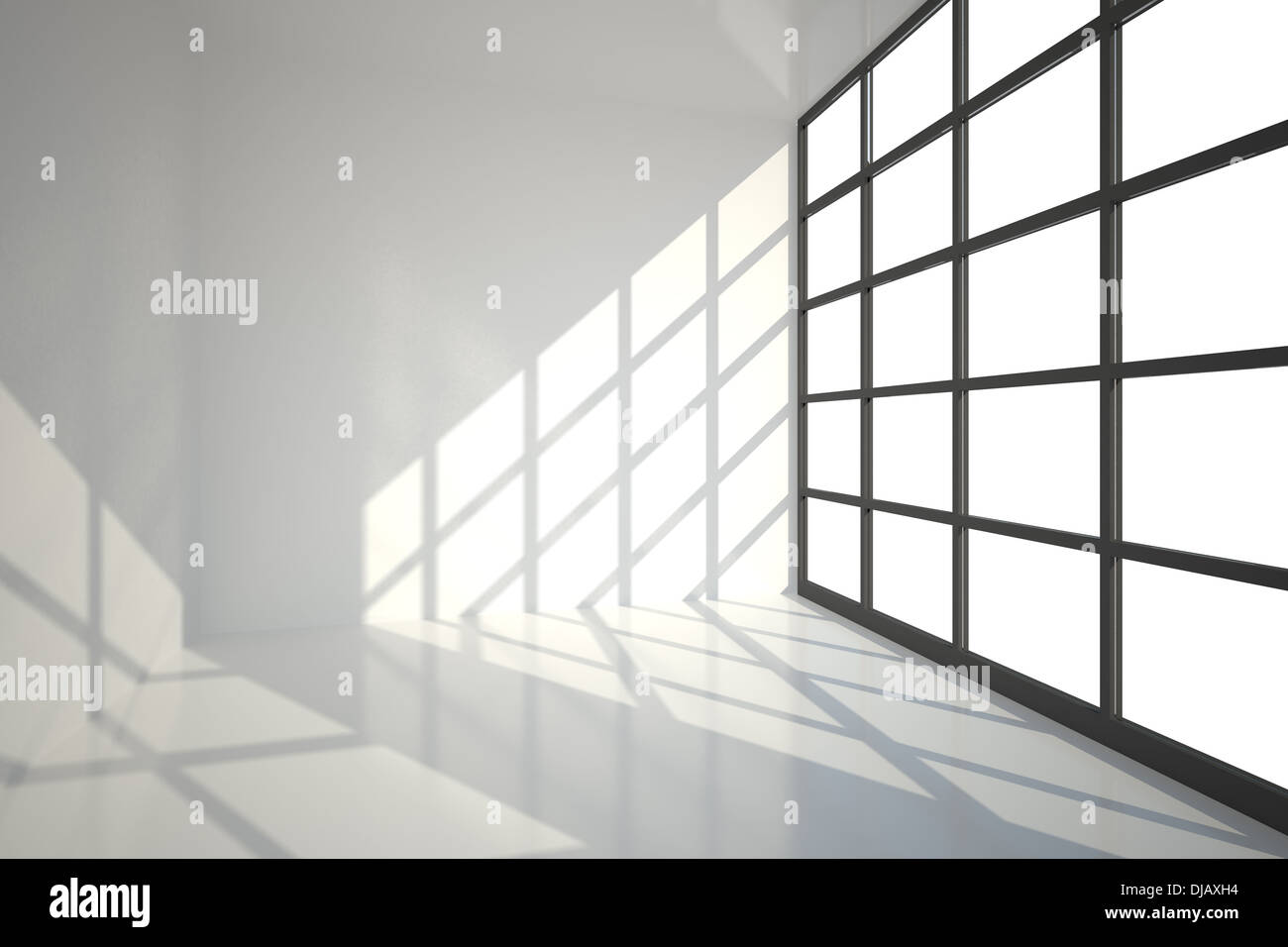 White room with a lot of windows Stock Photo - Alamy