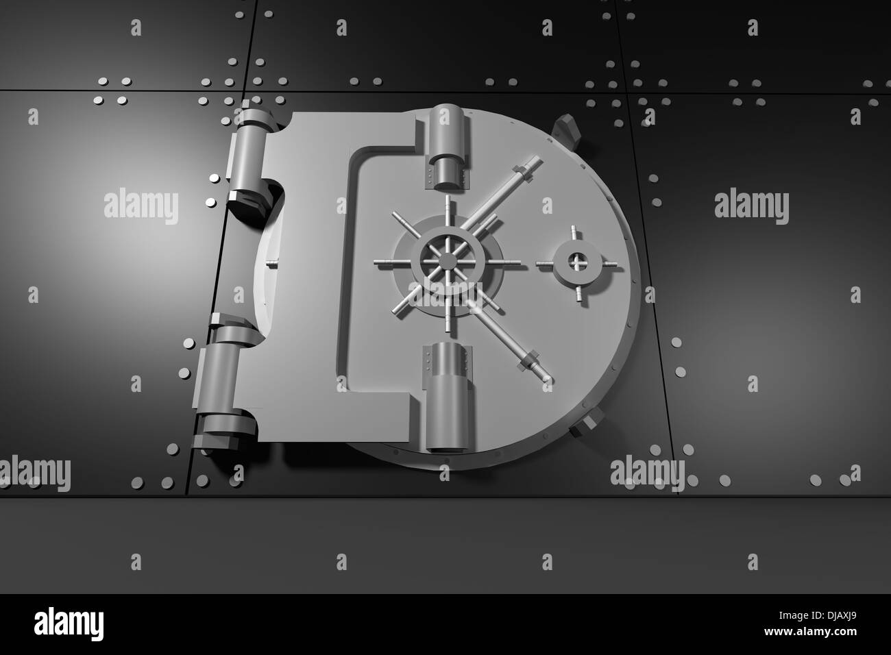 Digitally generated locked grey metallic safe Stock Photo - Alamy