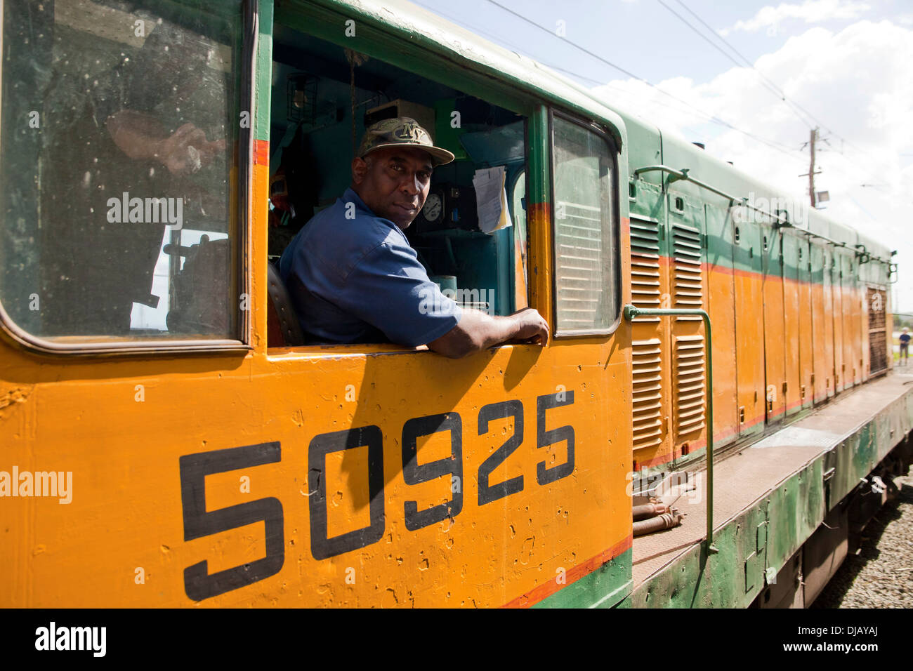 Engine driver in a train of the Hershey Railway, Hershey, Cuba Stock ...