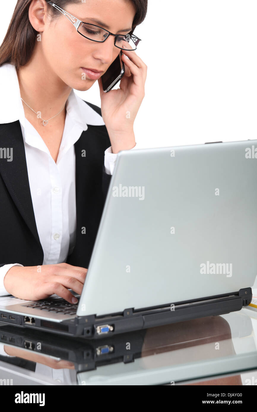 Solicitor and client woman laptop hi-res stock photography and images ...