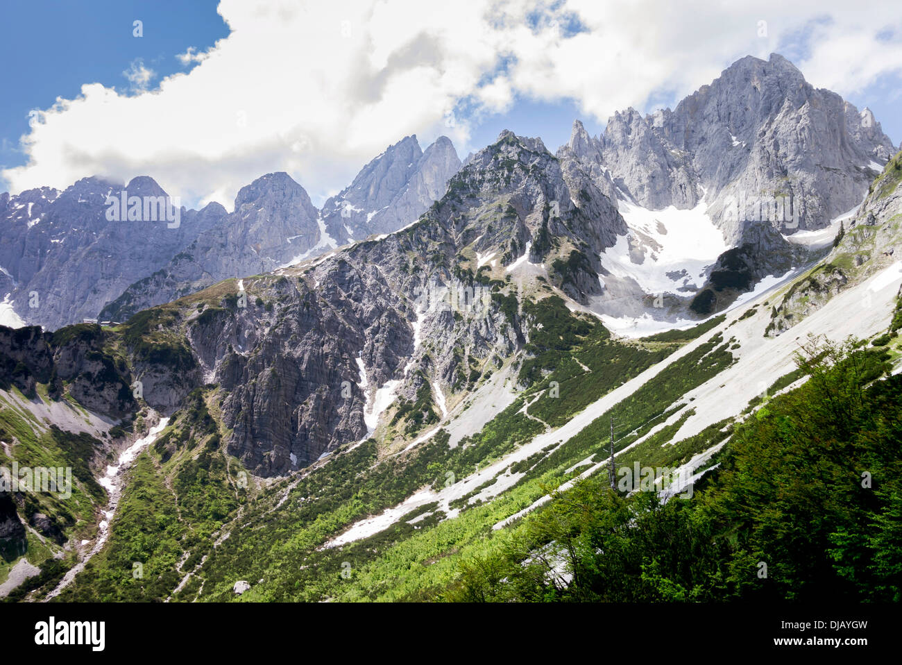 Wilder Kaiser Mountains, Kaisergebirge, near Ellmau, Tyrol, Austria ...