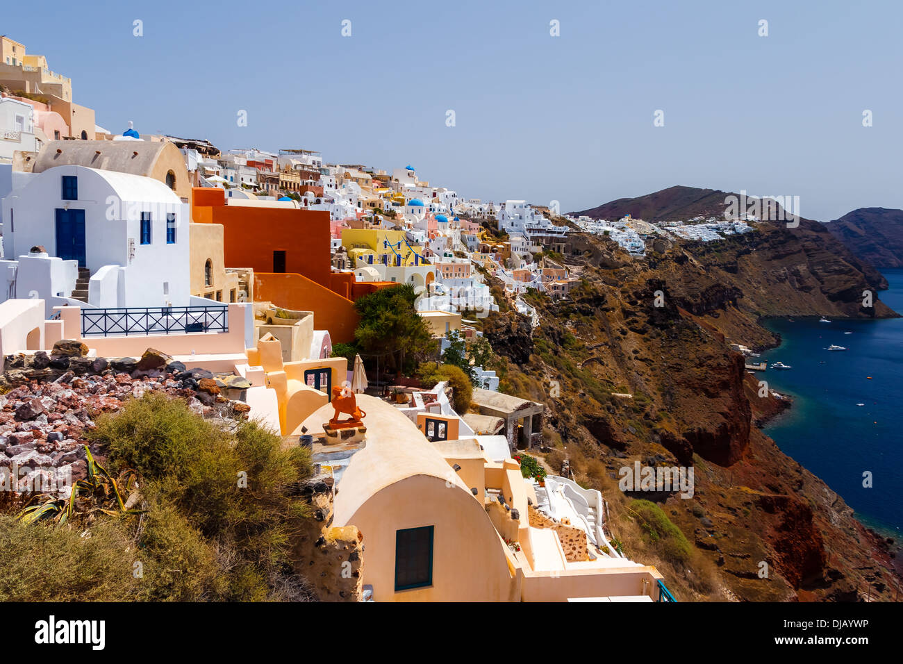 Beautiful Oia village in Santorini island Greece, building details ...