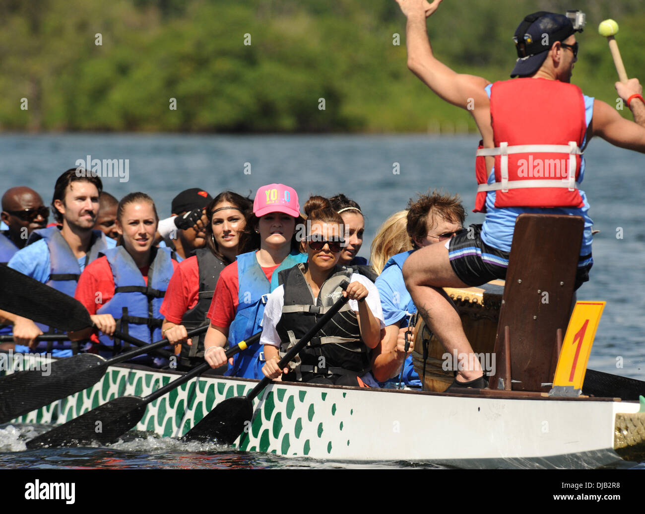 Bruce Jenner, Kourtney Kardashian The Kardashian family competes in a ...