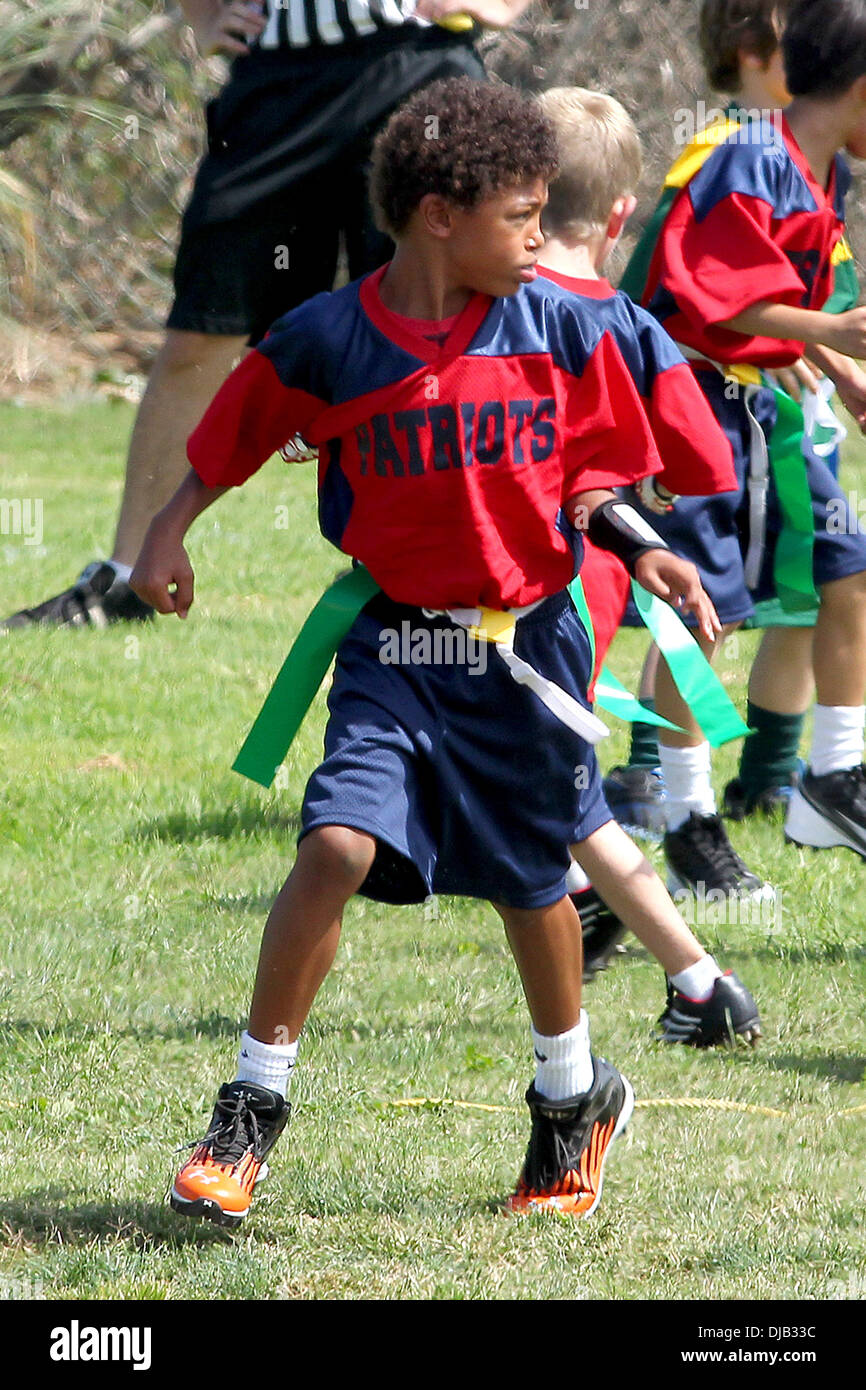 Henry Samuel at his soccer game in Brentwood with his mother and ...