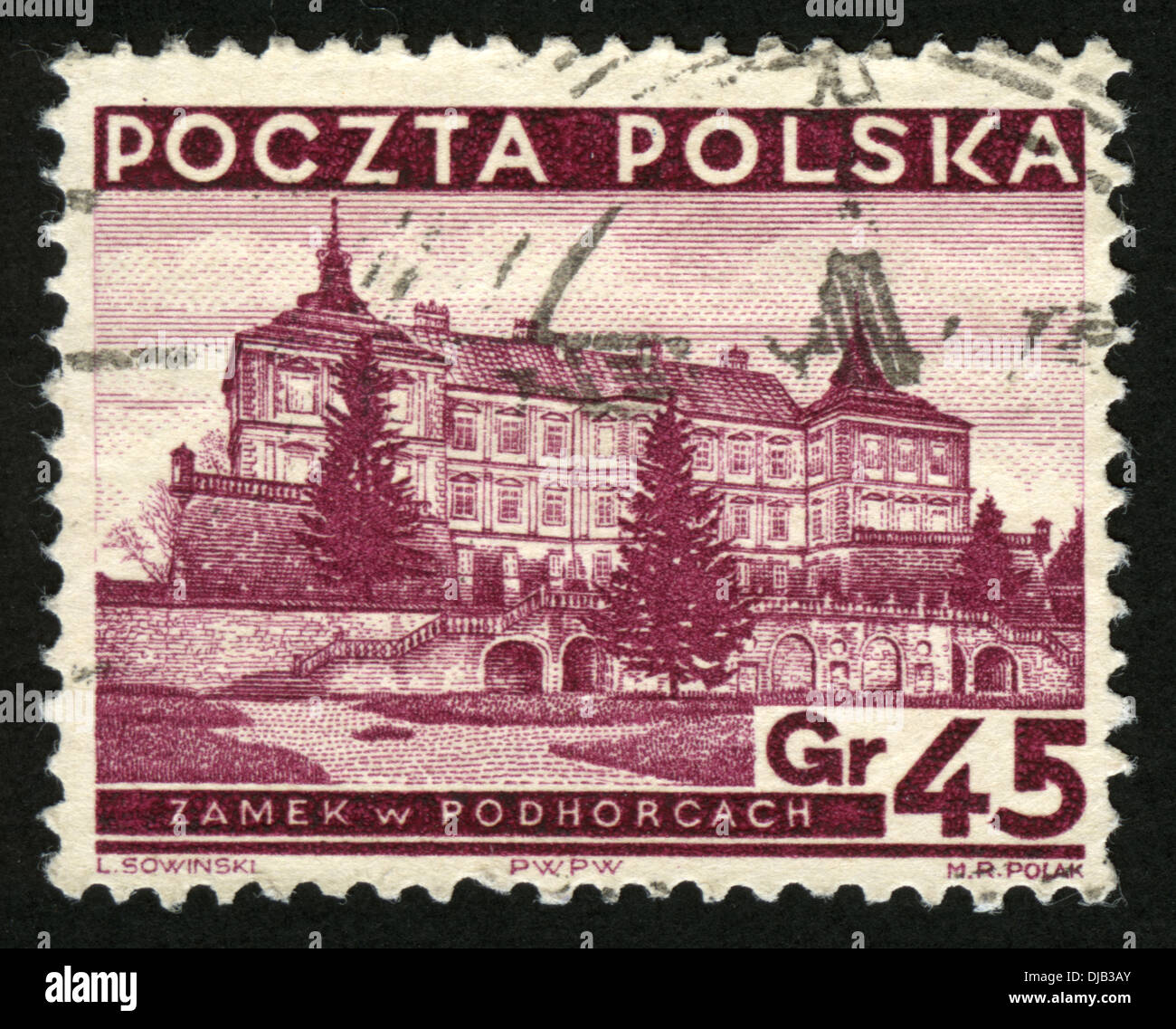 Poland stamp castle hi-res stock photography and images - Alamy