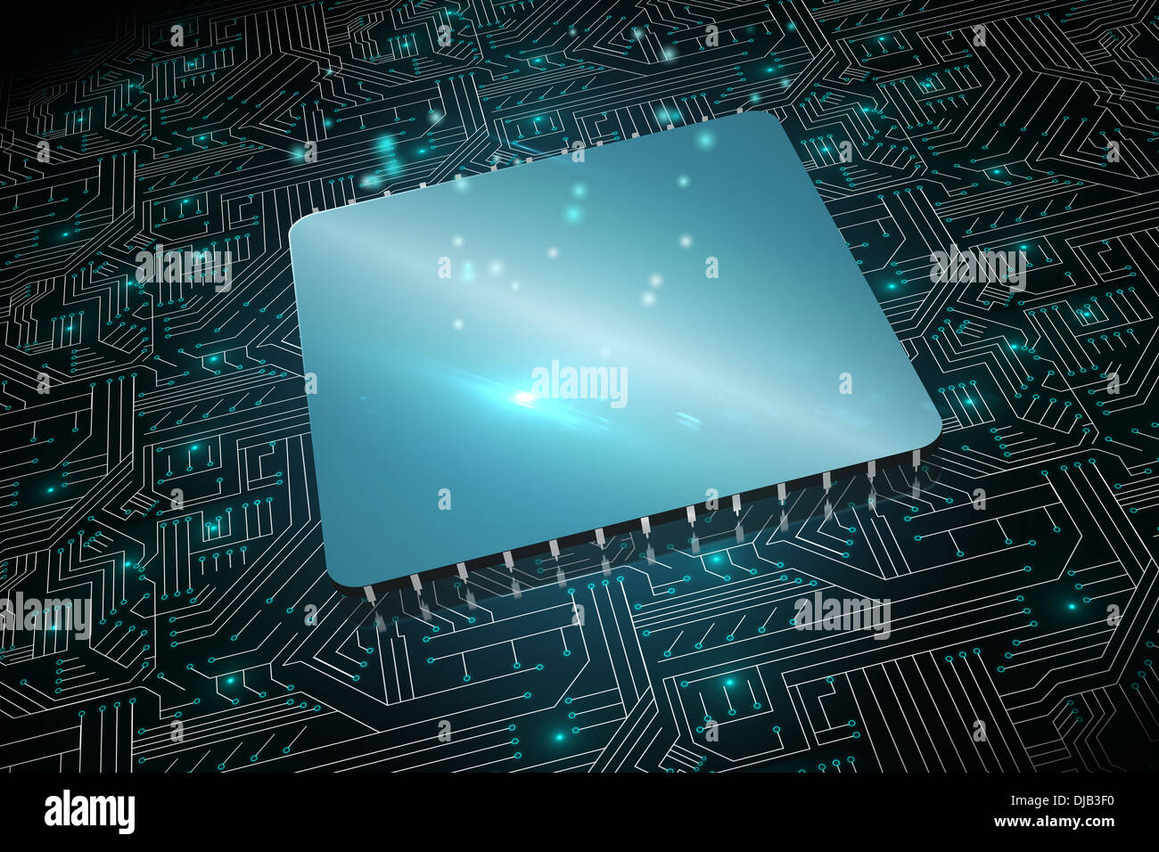 Shiny square on black circuit board Stock Photo - Alamy