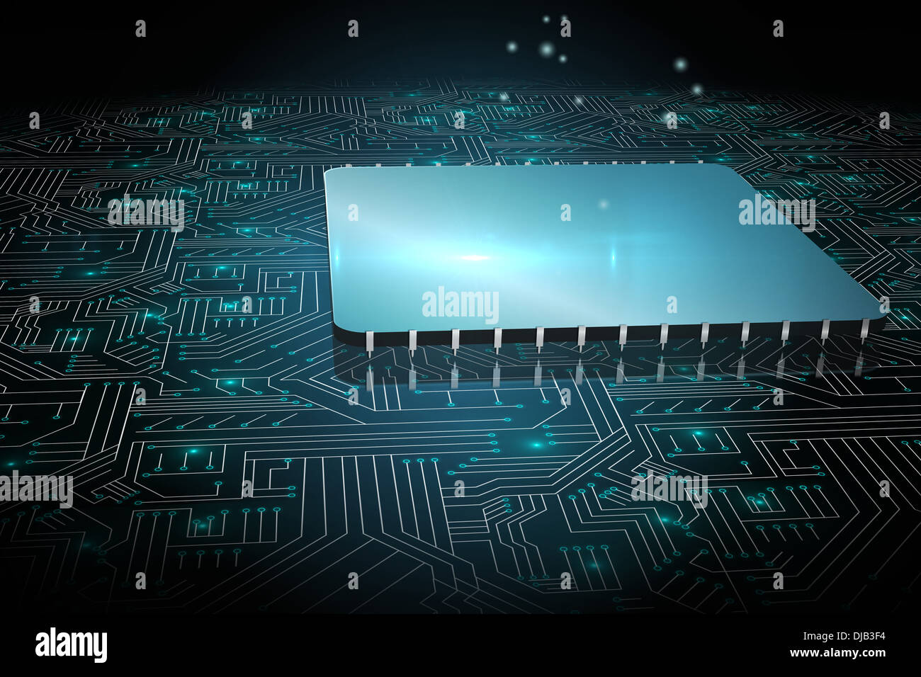 Shiny square on black circuit board Stock Photo - Alamy