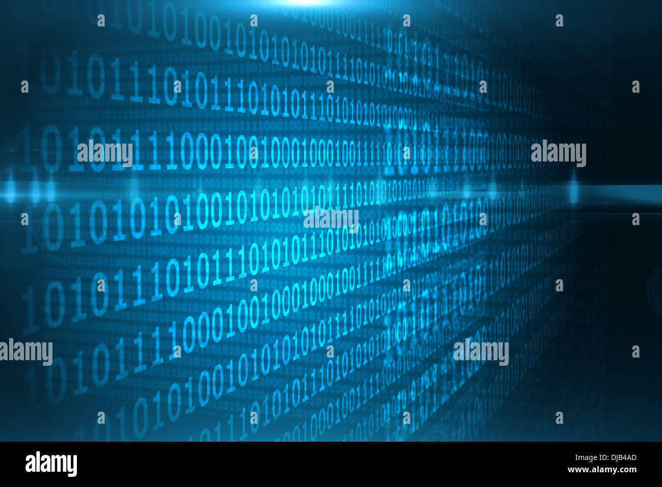 Shiny blue binary code on black background Stock Photo - Alamy