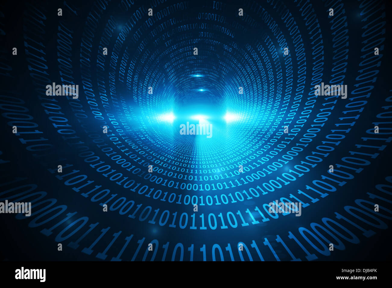 Spiral of shiny binary code Stock Photo - Alamy