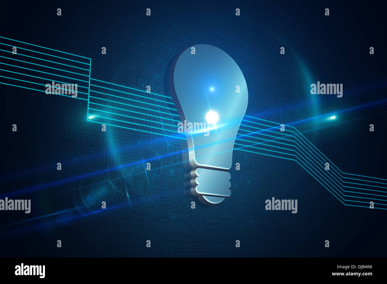 Shiny light bulb on black background Stock Photo - Alamy