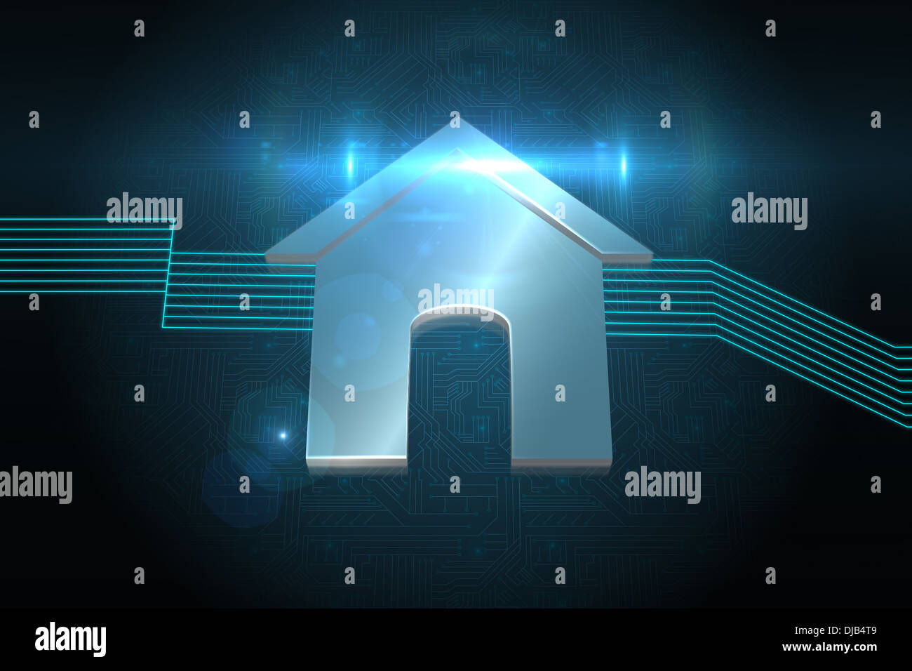 Shiny house on black background Stock Photo - Alamy
