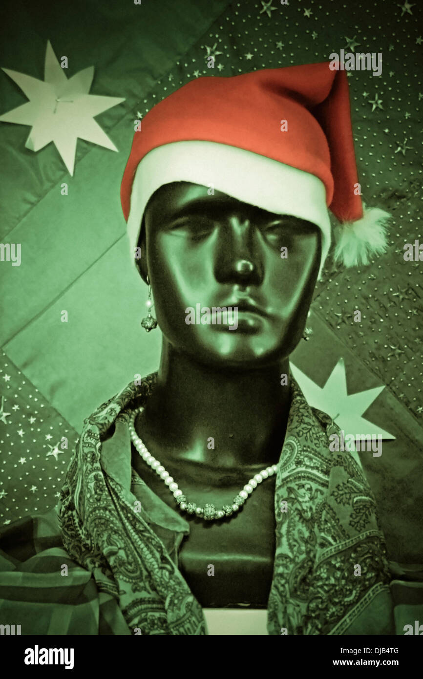 Mannequin Wearing Santa Cap Stock Photo - Alamy